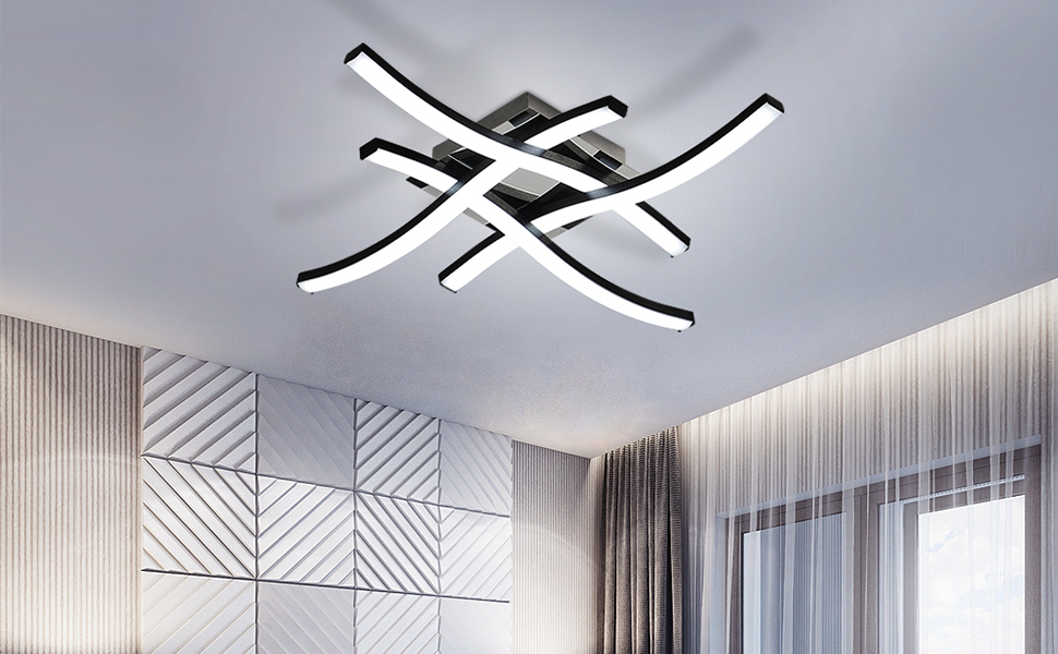 Modern Design LED Ceiling Light, Modern Wave-shaped Suspension Light ...