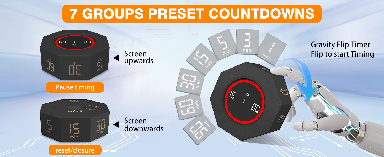 Timer visivo ricaricabile, timer a gravità, timer Pomodoro, timer per conto alla rovescia con ...