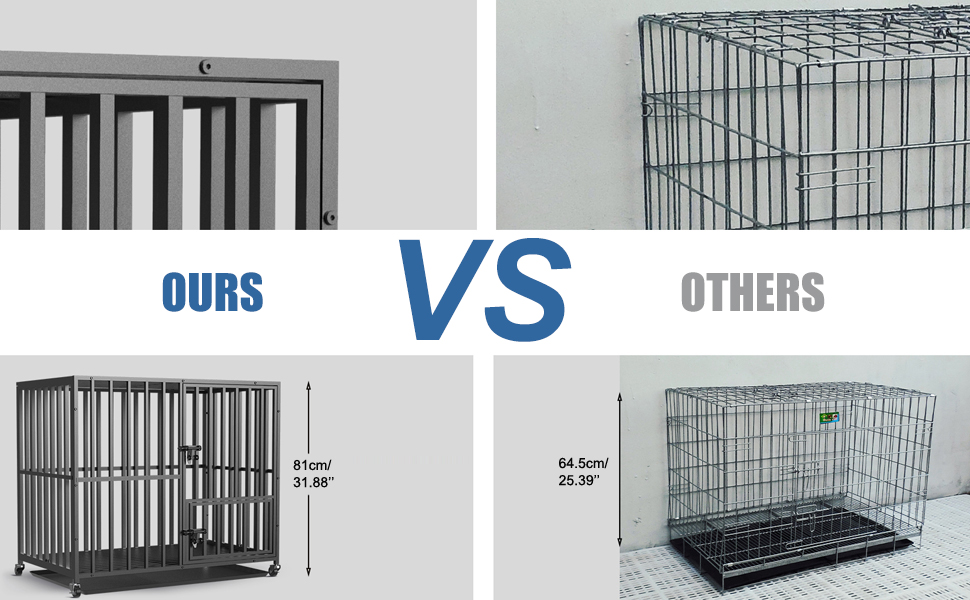 Cage pour Chien Grande Taille Cages de Transport Chien à Roulette avec ...