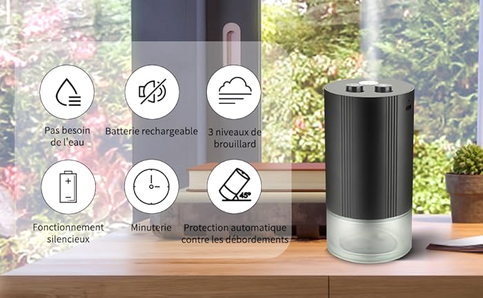 SJLERST Diffuseur d'aromathérapie de Voiture, avec 3 Niveaux de Brume ...