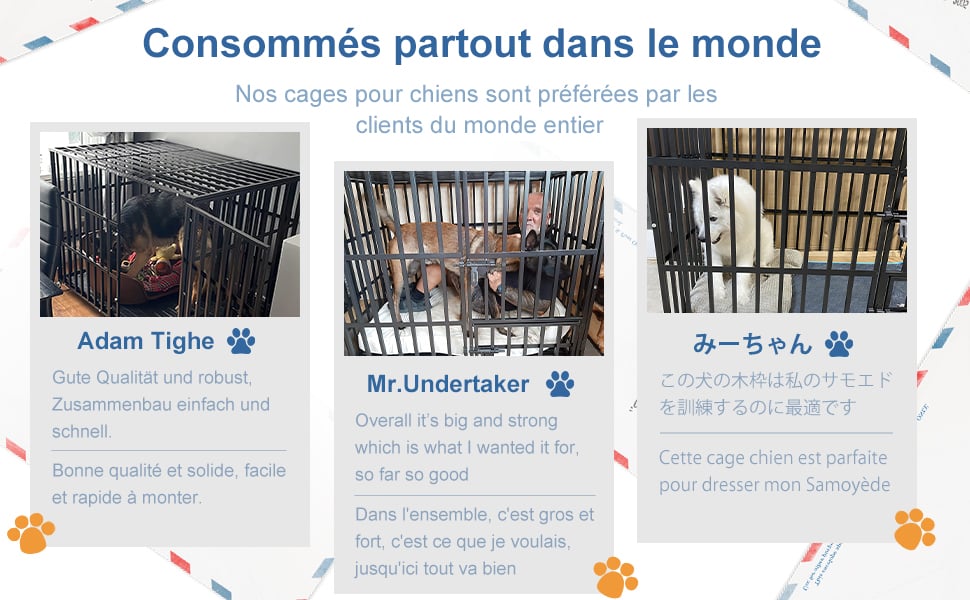 Cage pour Chien Grande Taille Cages de Transport Chien à Roulette avec ...