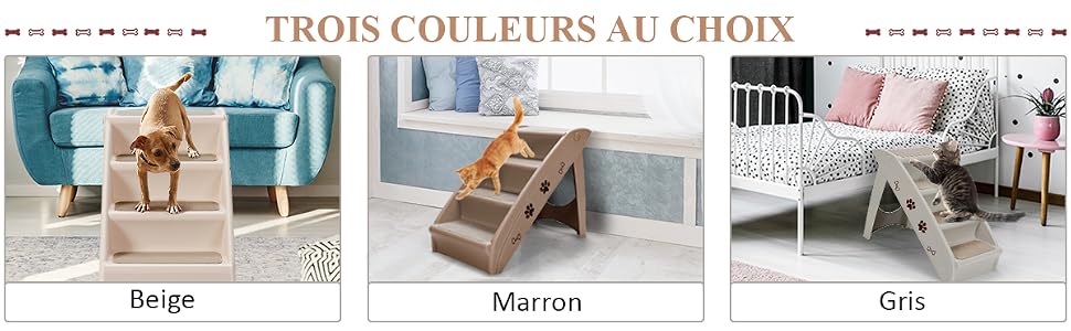 COSTWAY Escalier pour Chien Pliant à 4 Marches en Plastique Charge 60KG ...