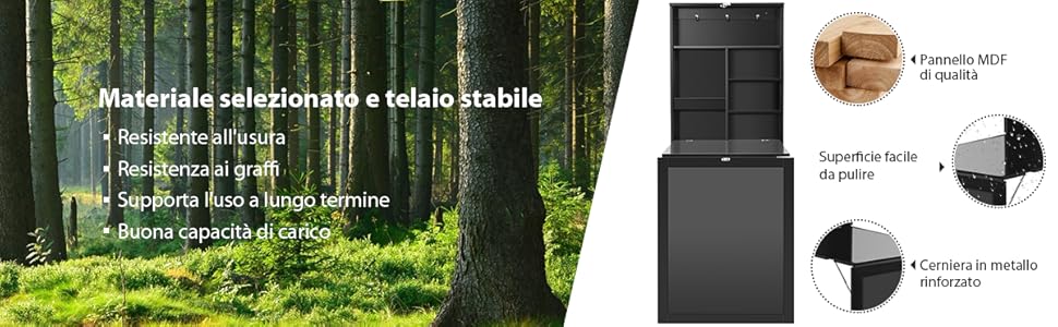 COSTWAY Scrivania Pieghevole con Scaffali, Comoda Scrivania ... COSTWAY Scrivania Pieghevole con Scaffali, Comoda Scrivania ...