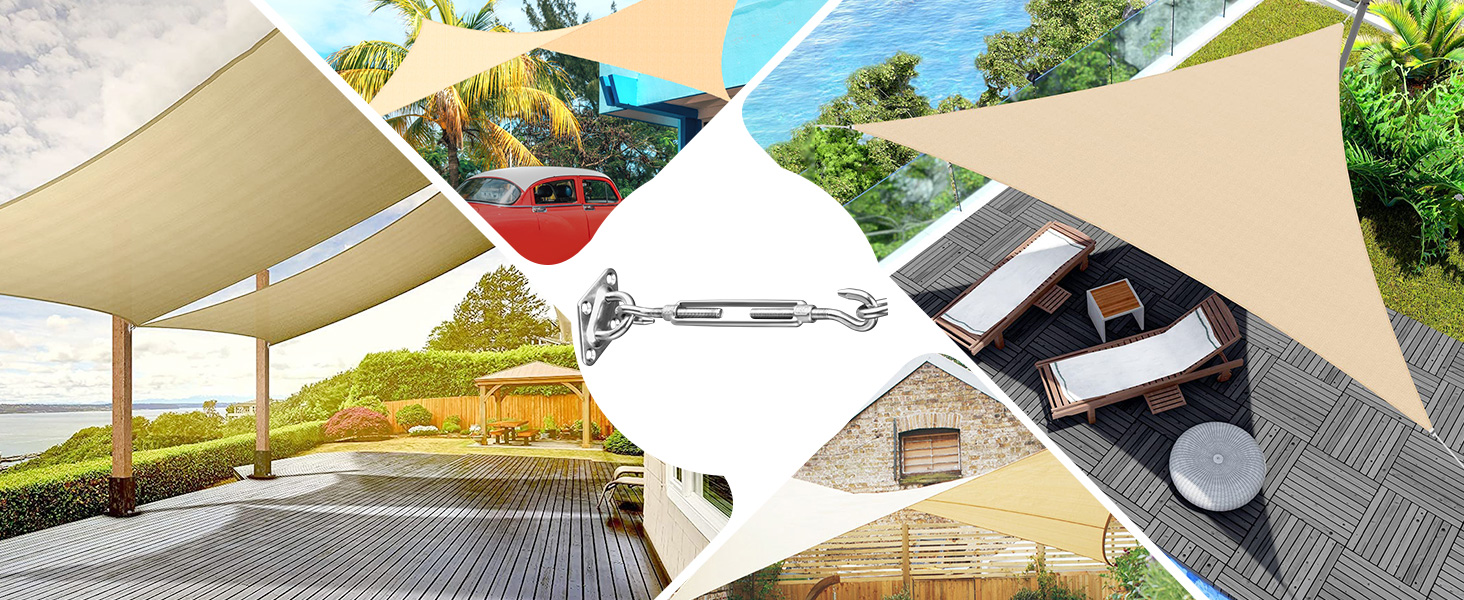Premium shade sail hardware kit for installing triangular and ...