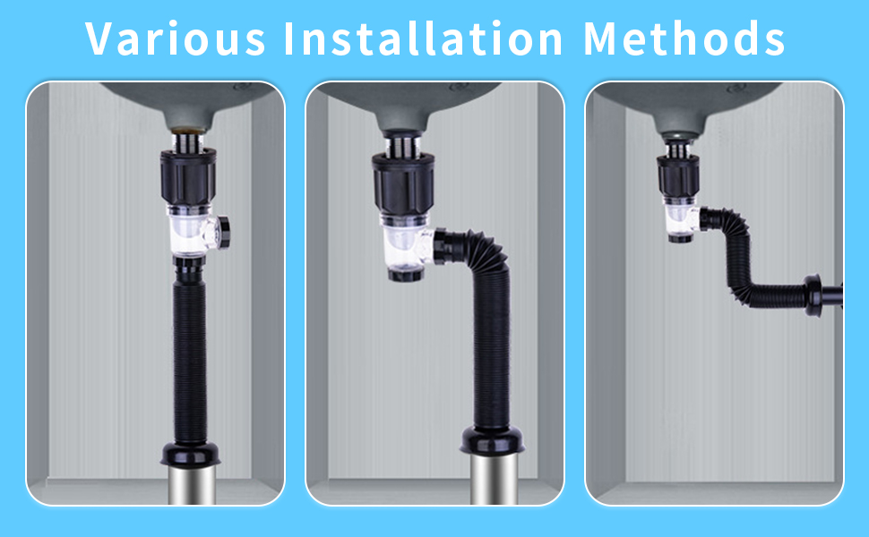 Siphon sink drain fitting: Odor-proof siphon kitchen sink kits - drain ...