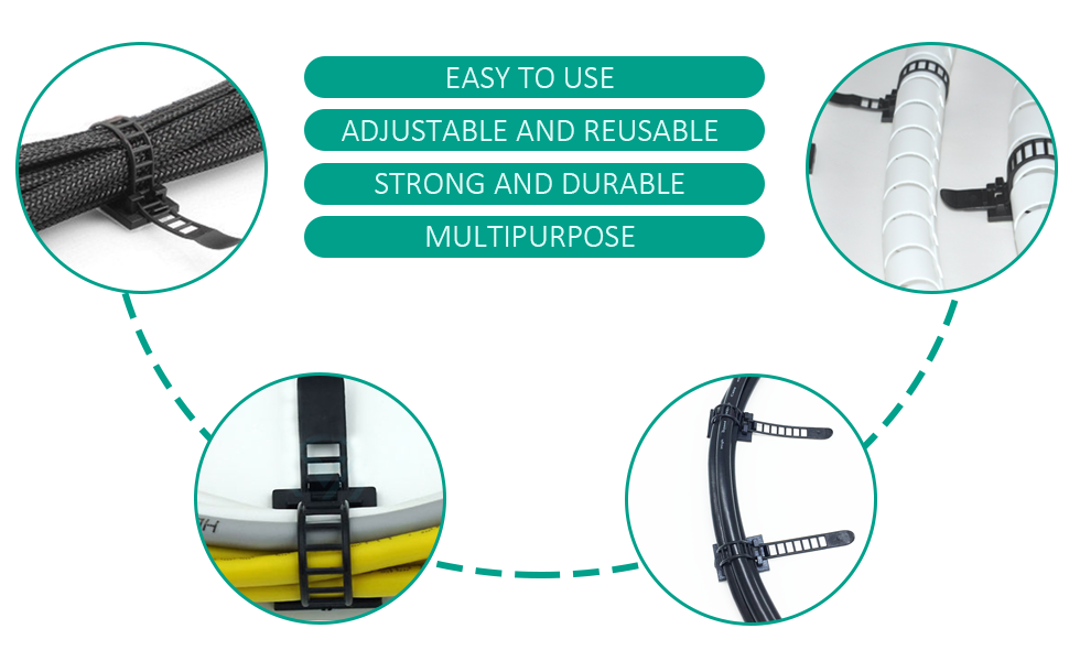 Lot de 25 clips pour câbles adhésifs avec vis en option - Attaches de ...