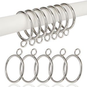 Lot de 50 anneaux de suspension pour rideaux de 38 mm – Crochets en métal pour tringles jusqu'à ...