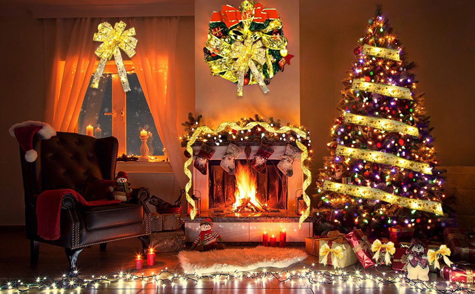 2-Pack Christmas Fairy Tale Lights Ribbon Lights, 30ft 80LED Christmas ...