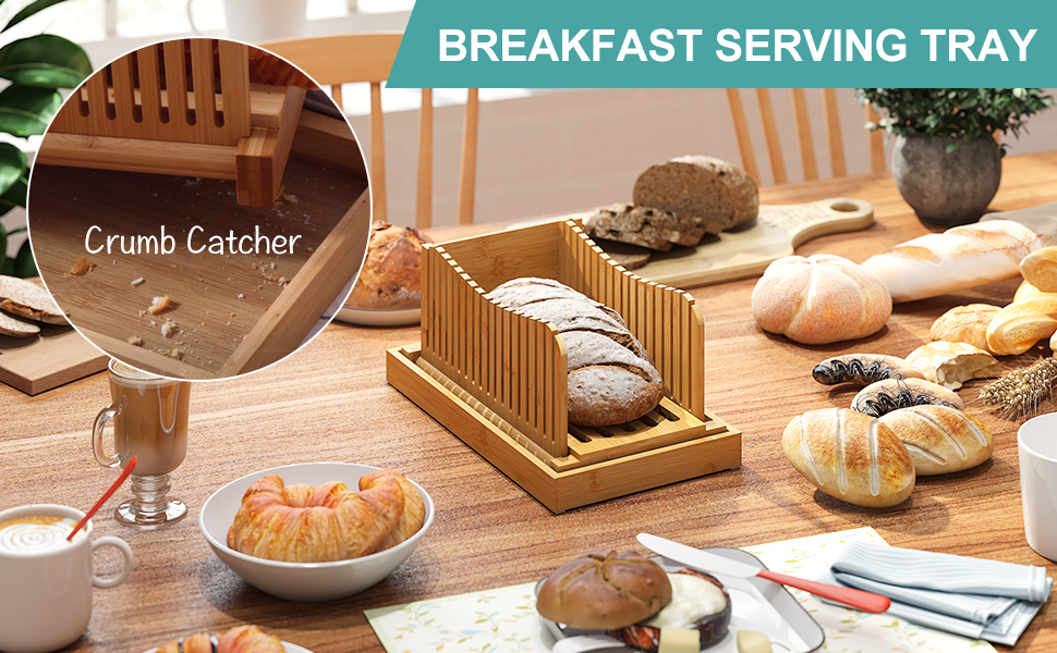 Bamboo Wood Foldable Bread Slicer - Adjustable Thickness - Bread Slice ...