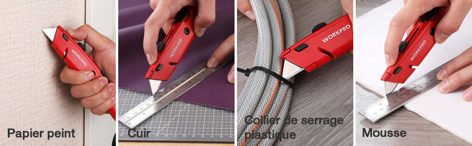 WORKPRO Cutter Universel avec Mécanisme de Changement Rapide, Cutter ...