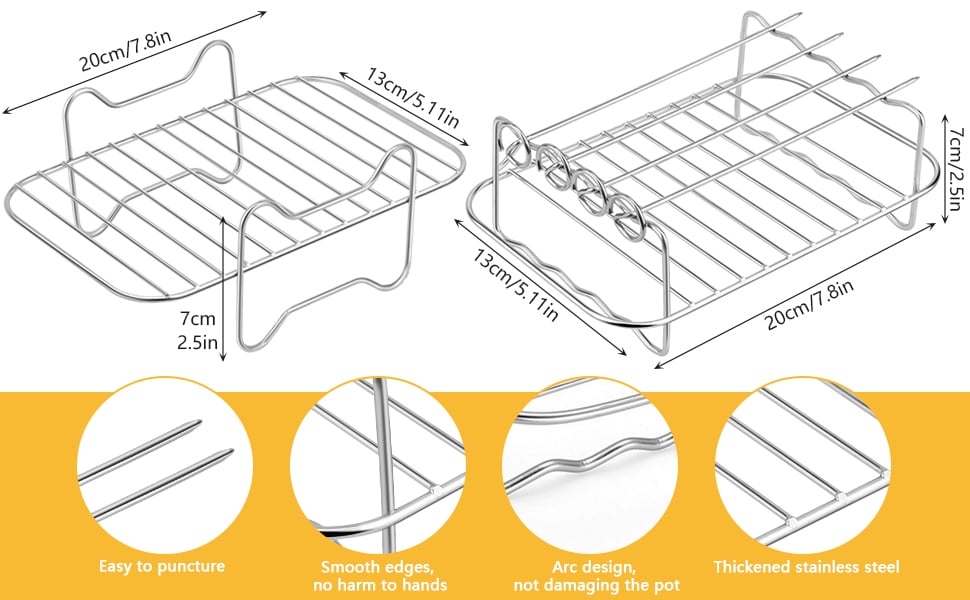 Accessoires pour Friteuse en Acier Inoxydable 304, Support Multifonction Double Couche avec ...