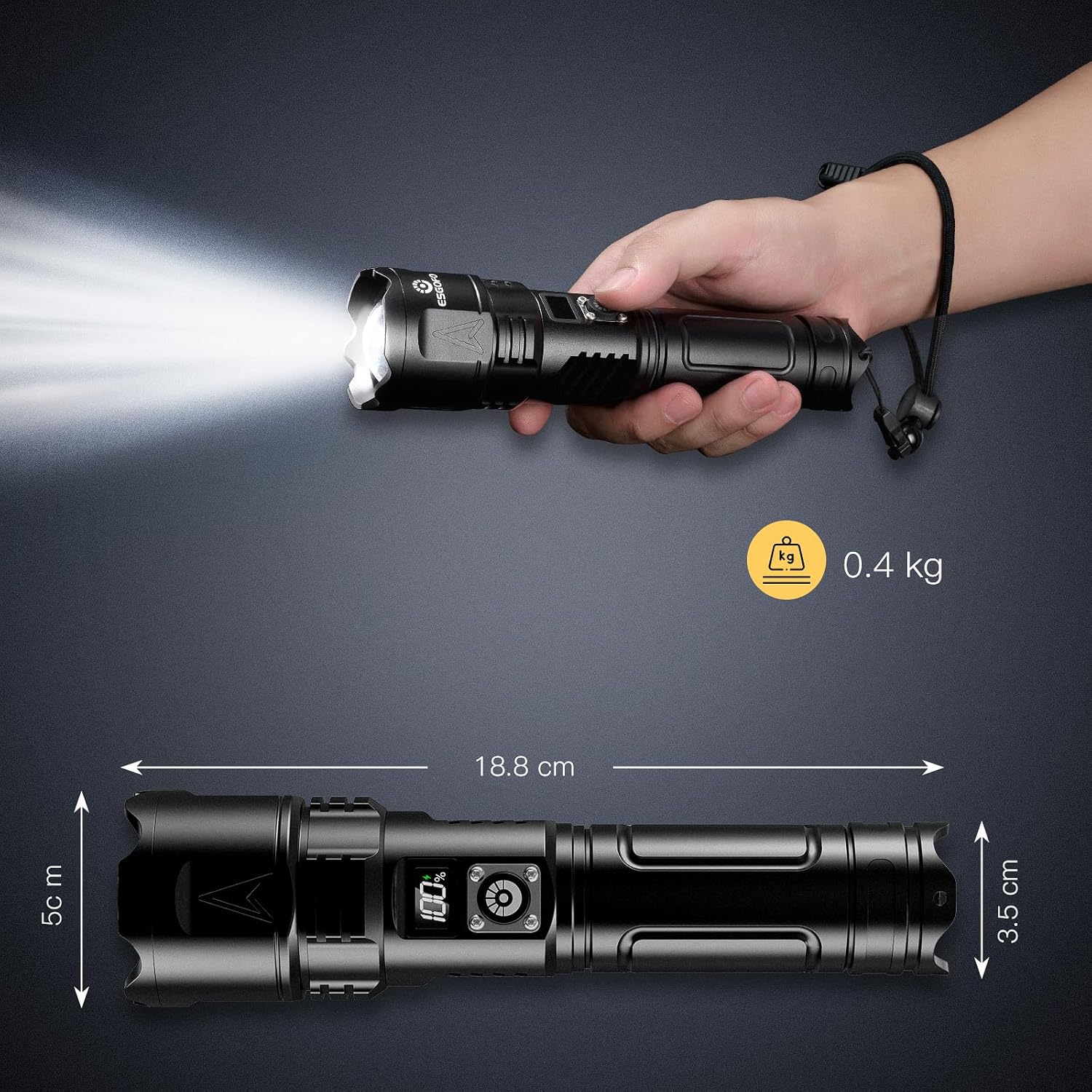 Lampe Torche LED Ultra Puissante, 500000 Lumen Lampe de Poche ...