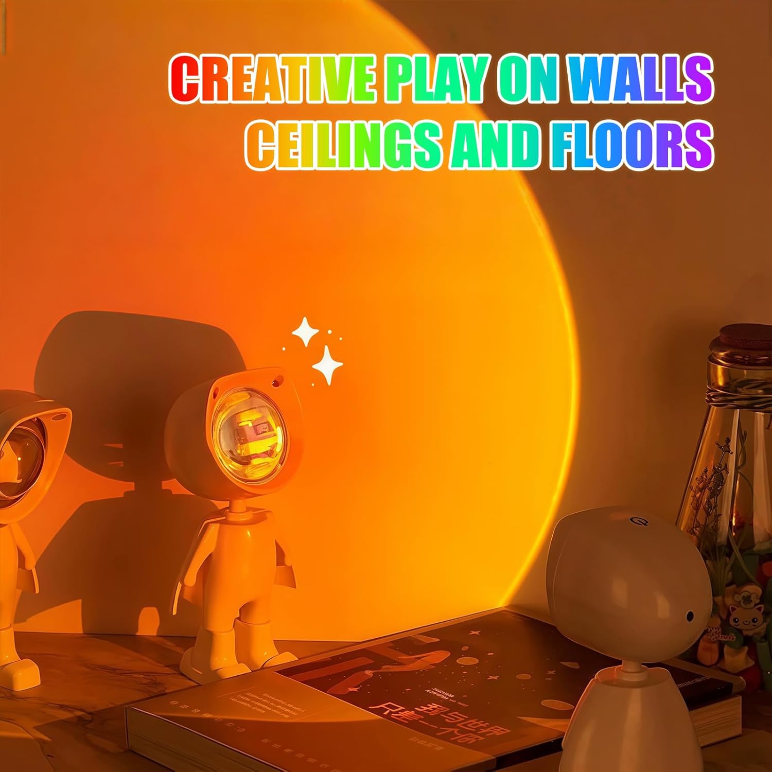 7 Colors Astronaut Shape Sunset Projector Lamp, Sunset Lamp, 360 ...