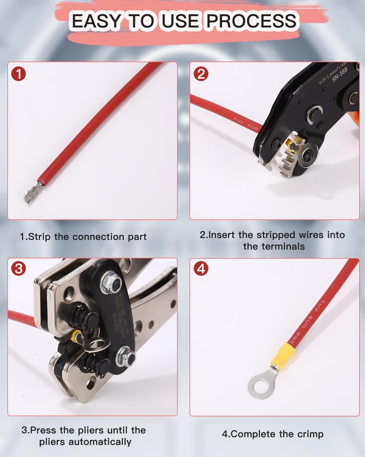 Coffret 480 Ensemble de Connecteurs de Cable à Sertir, Cosses à Sertir ...