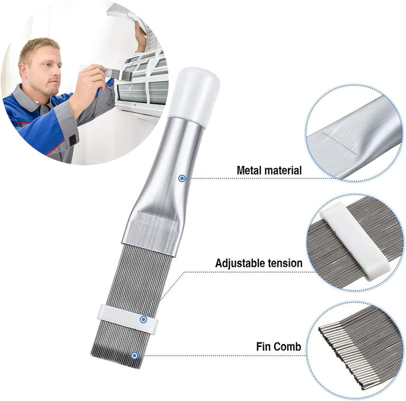 2pcs Air Conditioner Comb, Air Conditioner Fin Comb Stainless Steel Fin ...