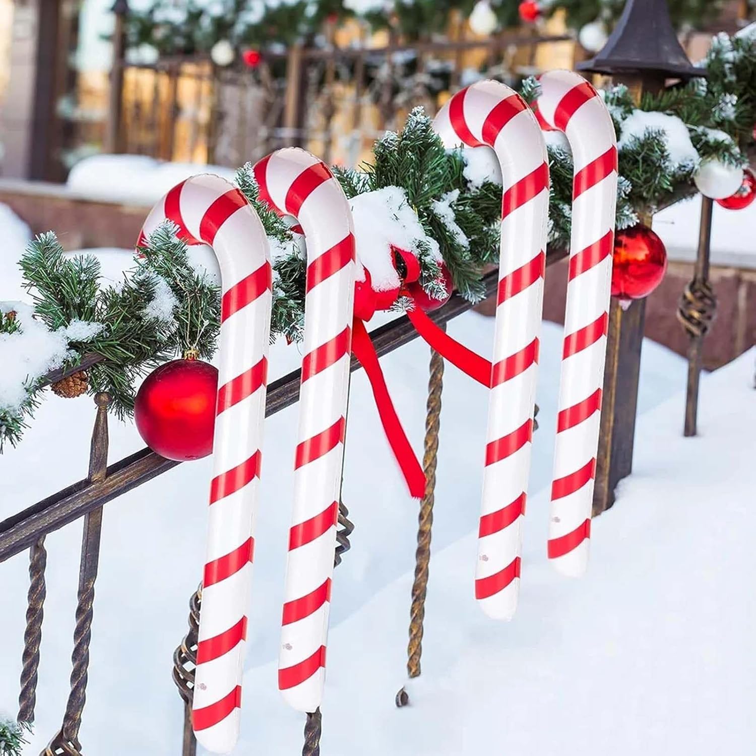 6 Pack Inflatable Candy Canes - 87cm - American Christmas Decoration ...