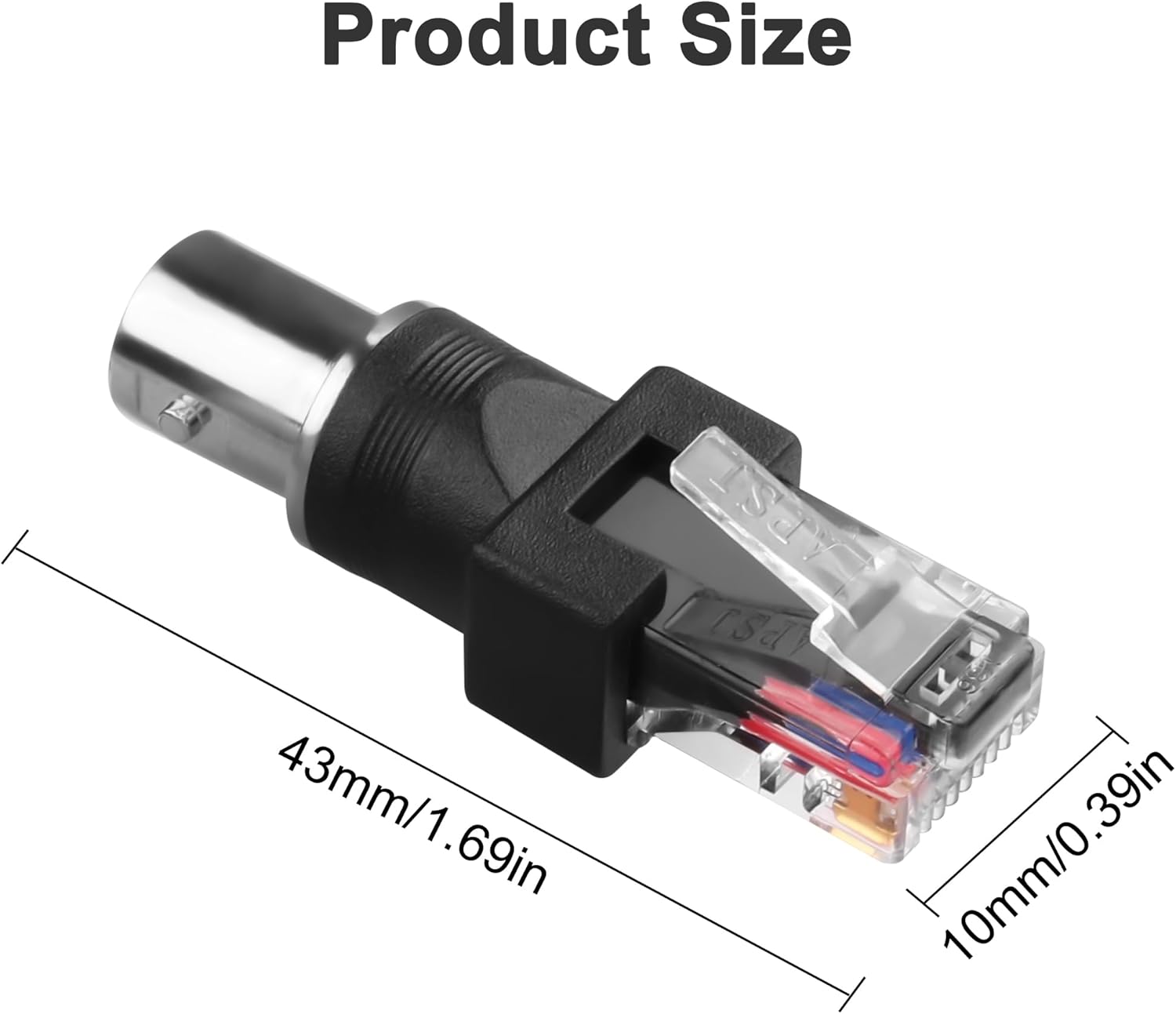 Pack BNC to RJ45 Ethernet Adapter, BNC Female to RJ45 Male RJ45 Coaxial ...