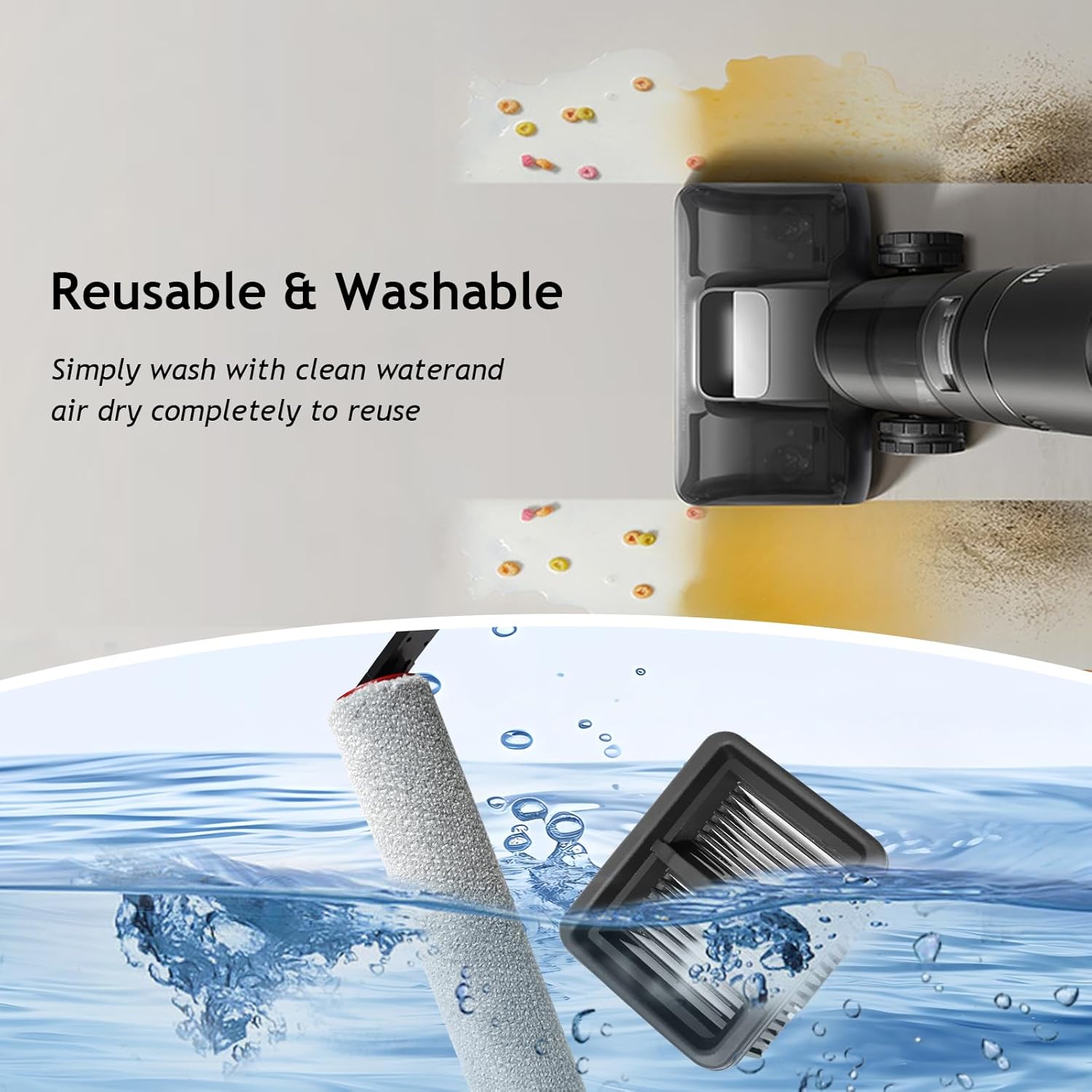 Roller Brush + Filter Accessories for Dreame H15 Pro Wet and Dry Vacuum ...