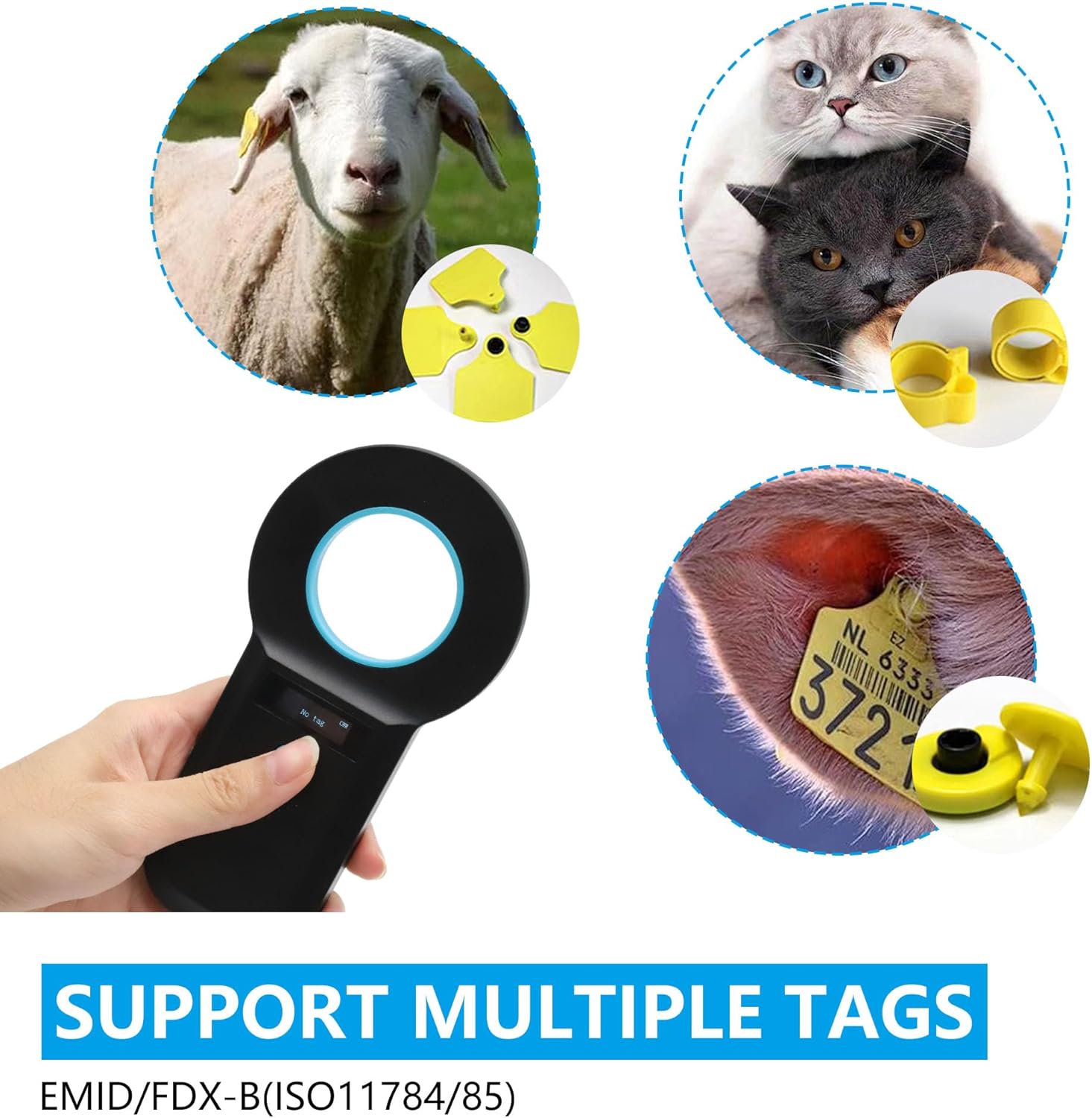 Gbformat Bluetooth Rechargeable Pet Chip Reader OLED Chip Reader ...