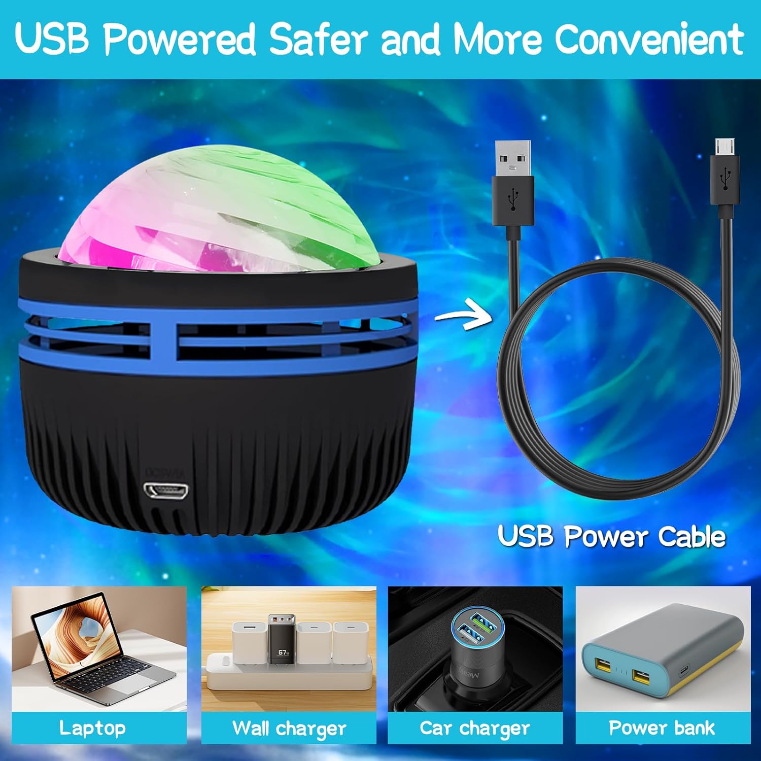LED Starry Sky Projector with Remote Control and 7 Light Effects ...