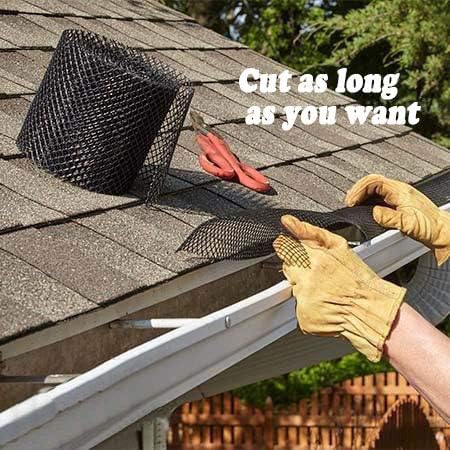 Plastic Gutter Guards - 4 Rolls 15cm x 6m, 60 Clip Mounting Hooks, Leaf ...