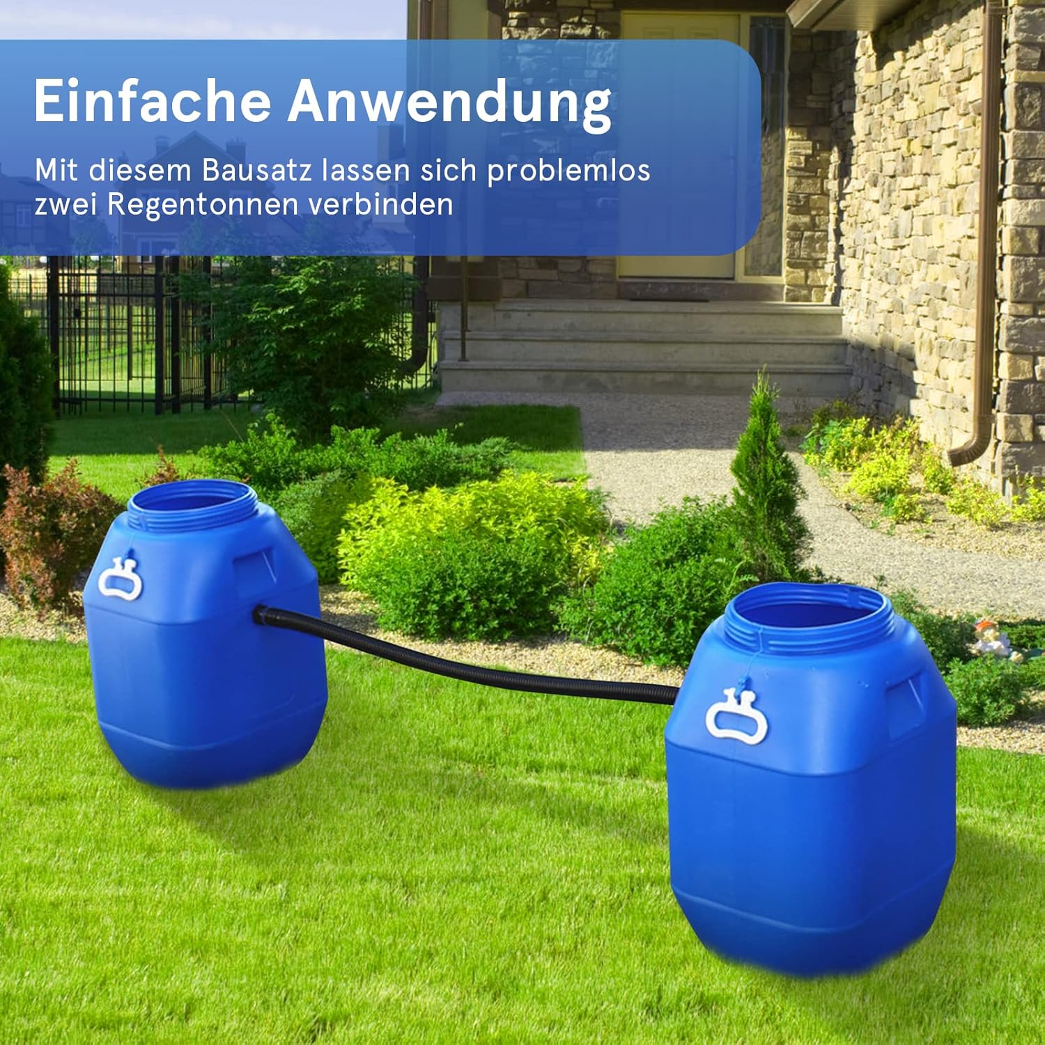 Water Butt Connector Kit, 25mm Downpipe Water Butt Filler Kit with 50cm ...