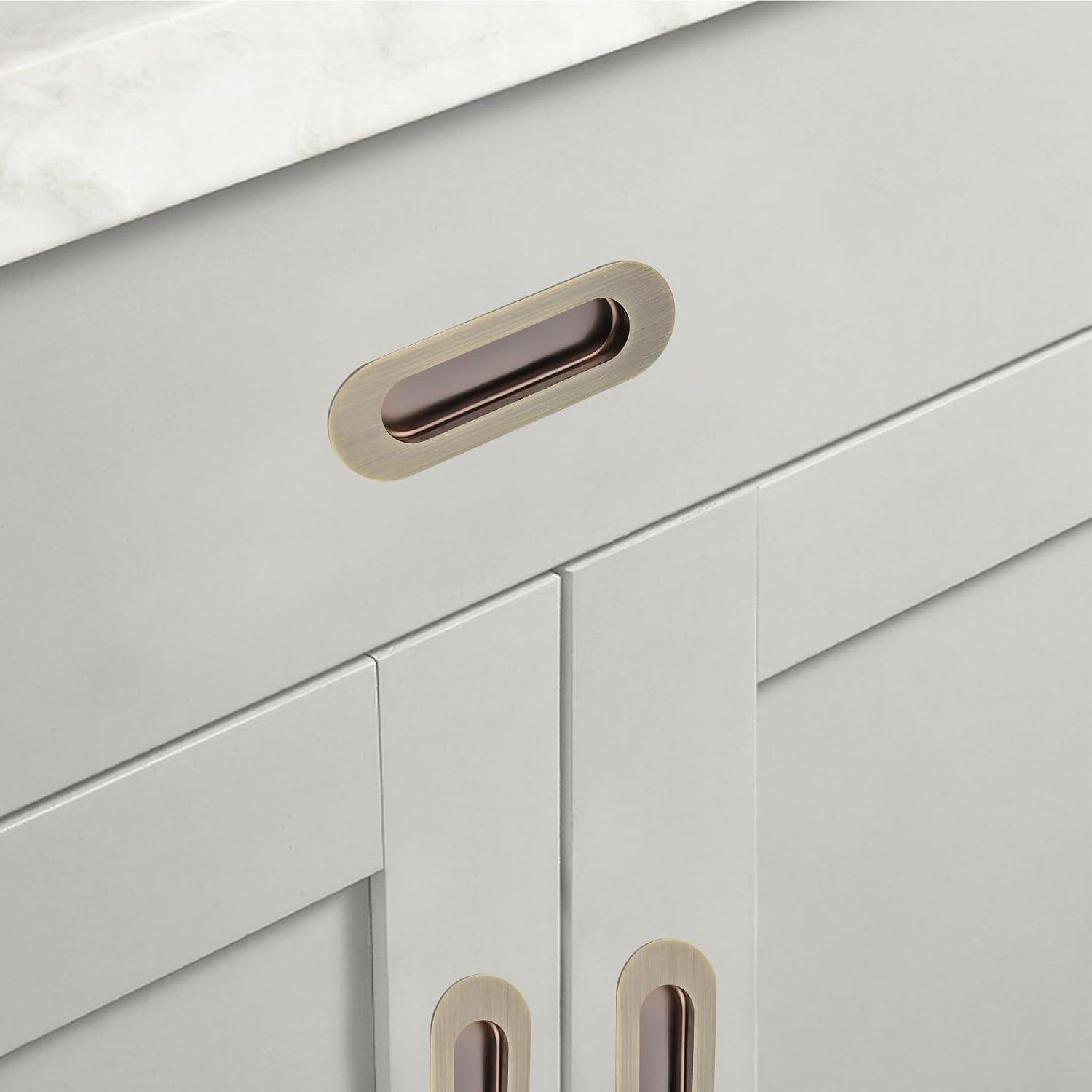 4 Pack Oval Cabinet Handles Stainless Steel Bronze Cabinet Handles ...