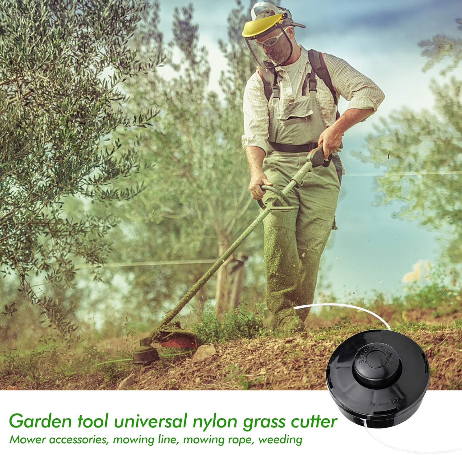 Set of 2 Universal Brush Cutter Heads M10 x 1.25, Nylon Replacement ...