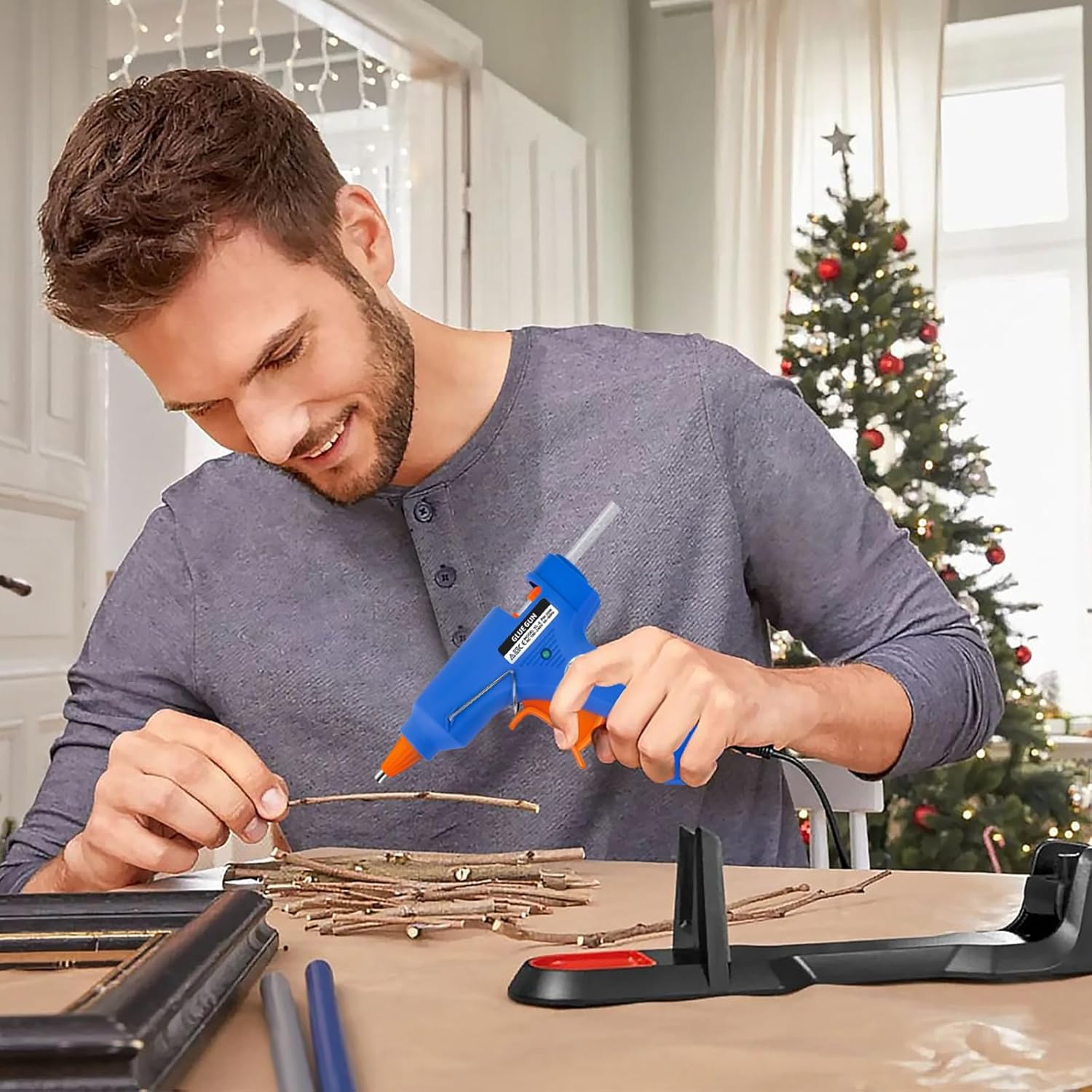 Flame Retardant Hot Glue Gun with 30 Hot Glue Sticks, Mini Hot Glue Gun ...