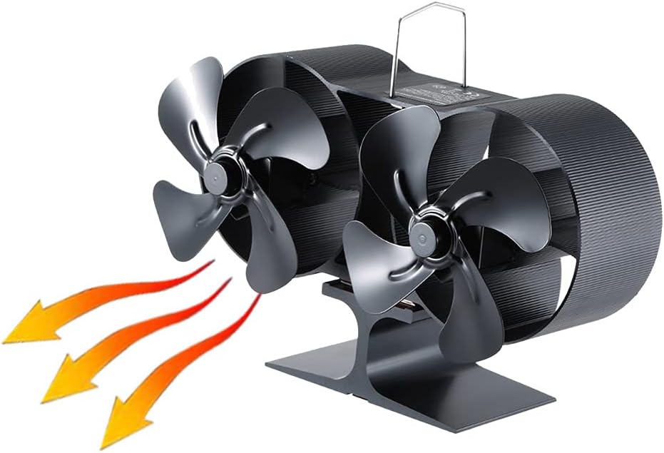 8 Blade Heat Powered Stove Fan, Mini Wood Burner and Log Burner Fan ...