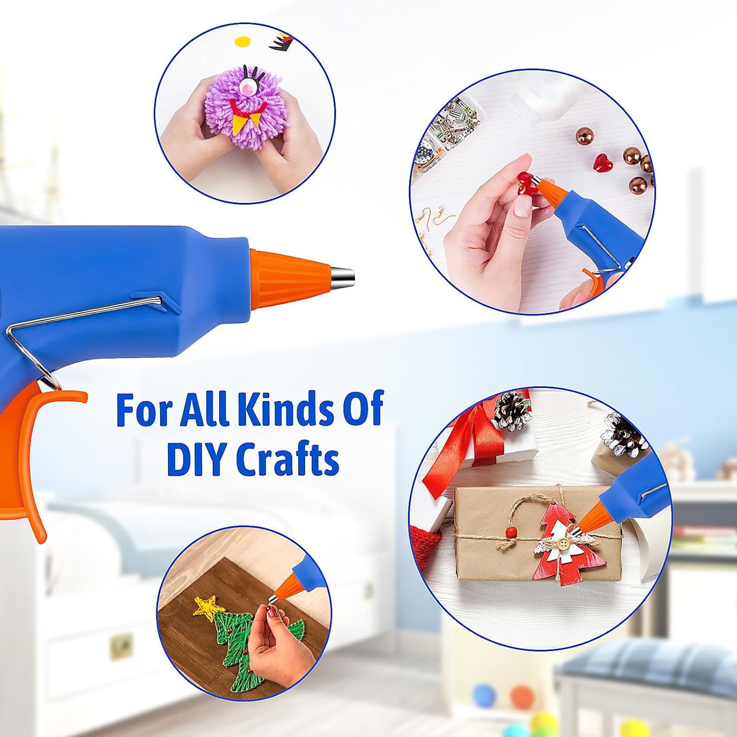 Flame Retardant Hot Glue Gun with 30 Hot Glue Sticks, Mini Hot Glue Gun ...