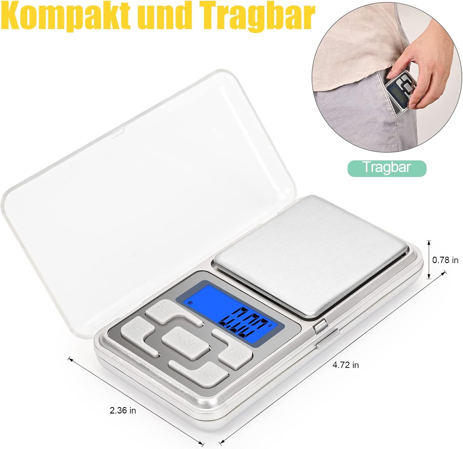 Balance de Précision 500g/0,01g Balance Cuisine avec écran LCD ...