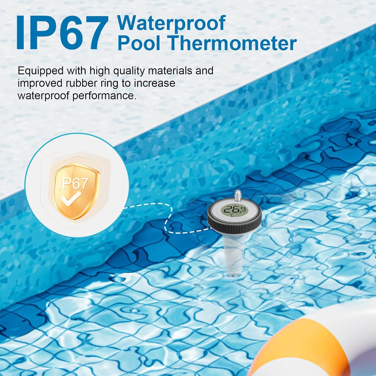 Wireless Pool Thermometer, Wireless Floating Digital Pool Thermometer ...