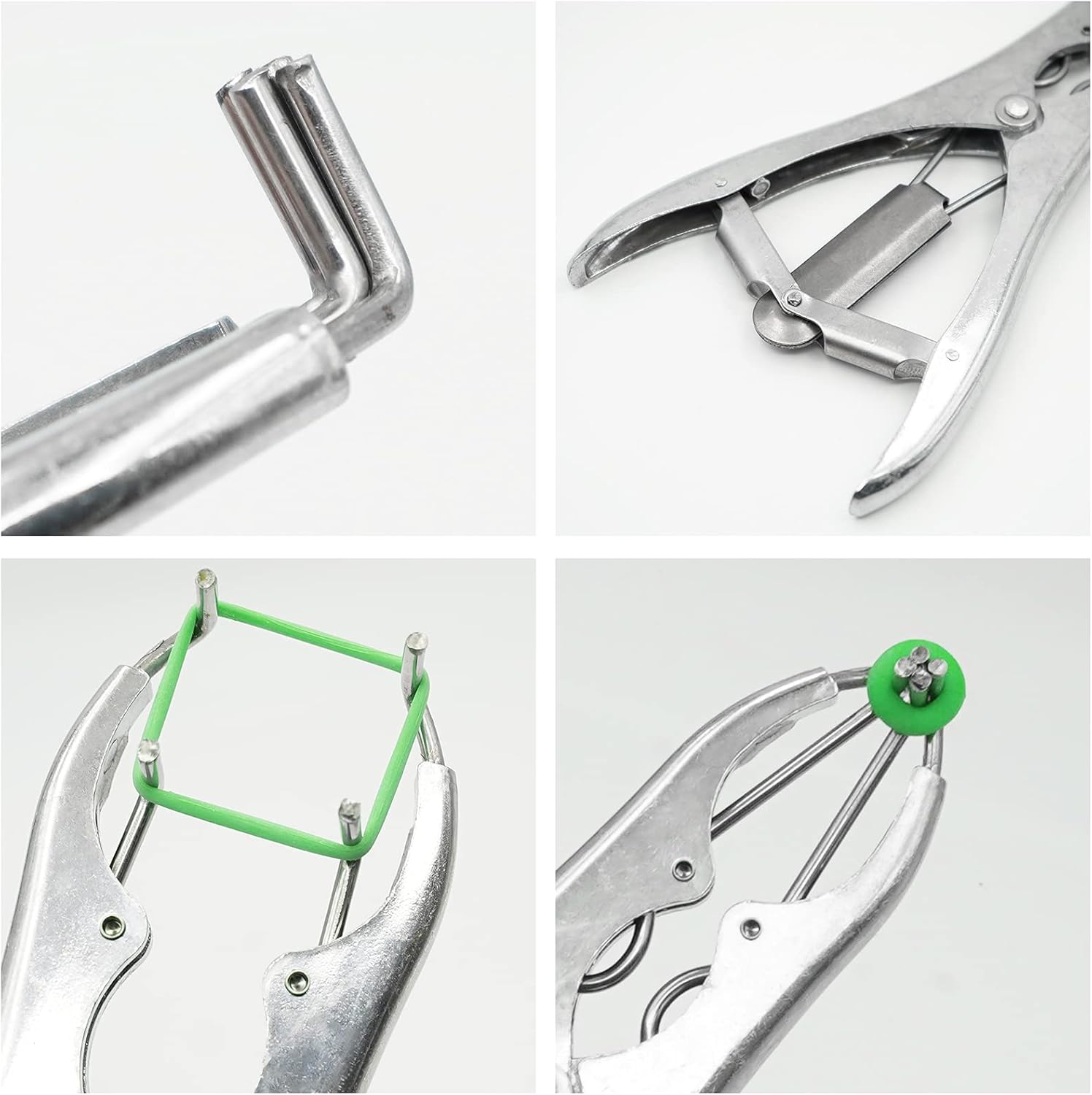 Ring Applicator Expansion Pliers With 100 Rubber Rings Castration Stainless Steel Animal ...