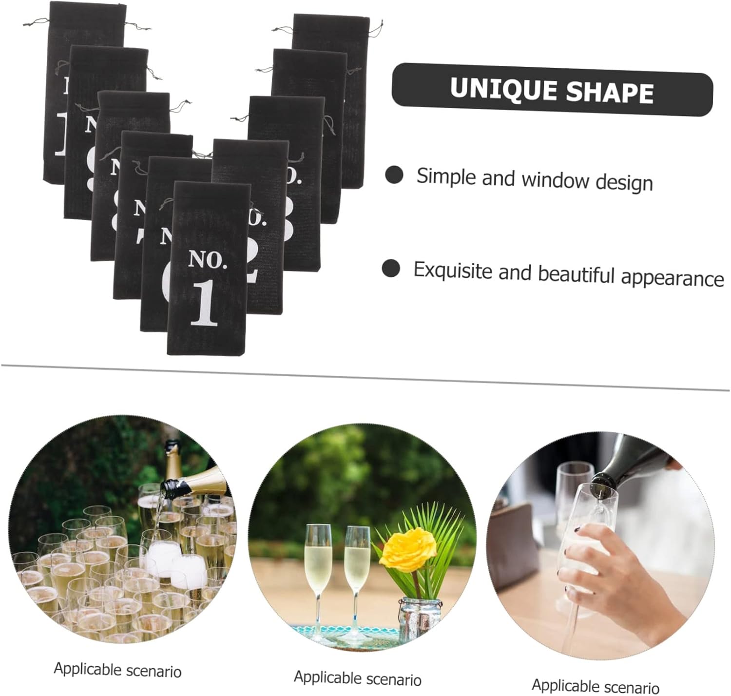 10pièces Sachet Décoratif Pour Bouteilles De Vin Jute Cordon De Serrage ...