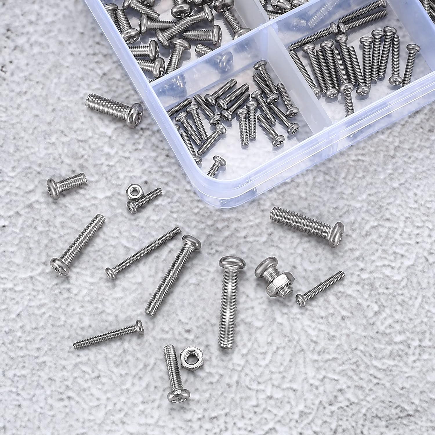 480 Pièces Ensemble d'écrous et Boulons, M2/M3/M4 Jeu de Vis et écrous à Tête Ronde Acier Inox ...