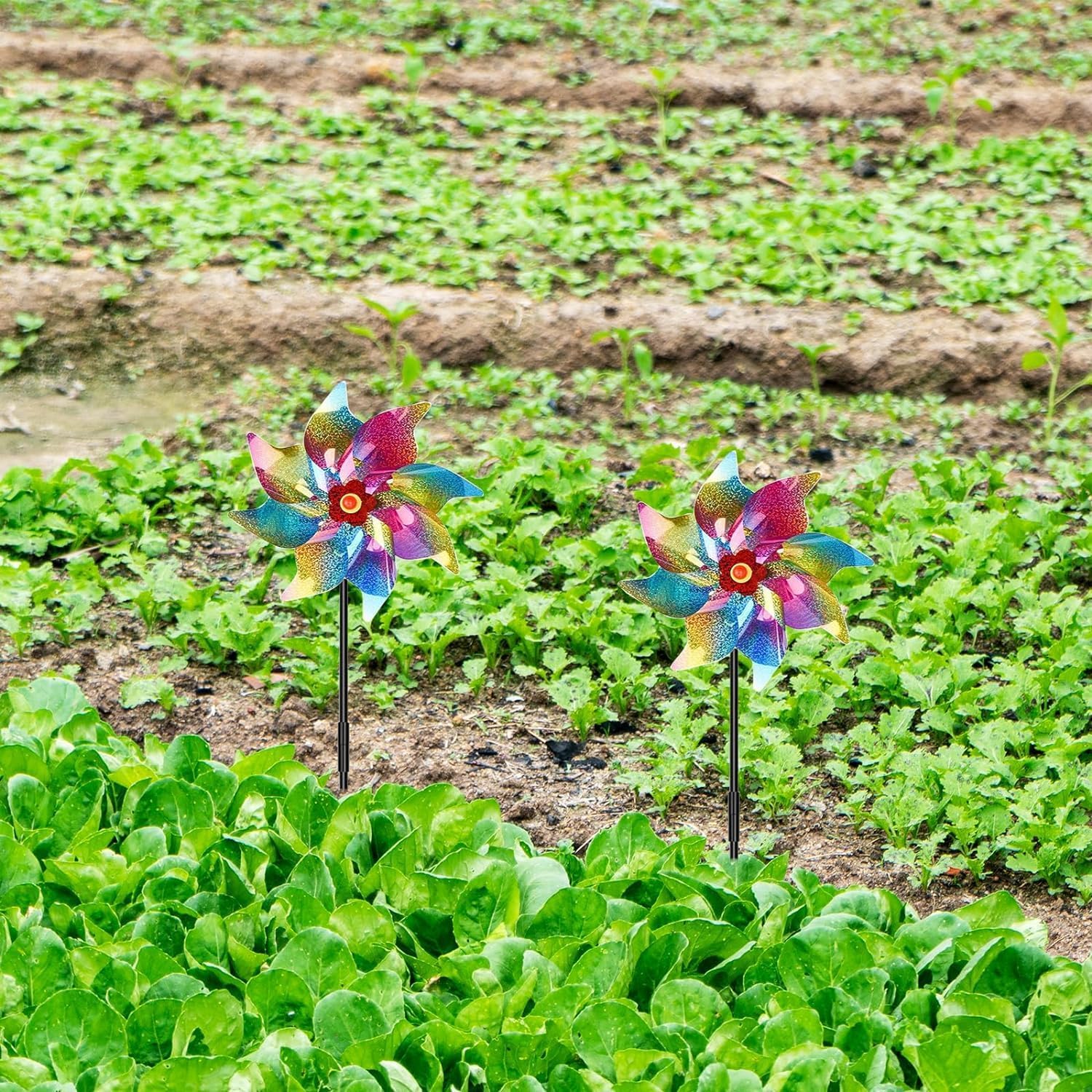 Confezione da 5 mulini a vento riflettenti, mulini a vento anti-uccelli, repellenti per uccelli ...
