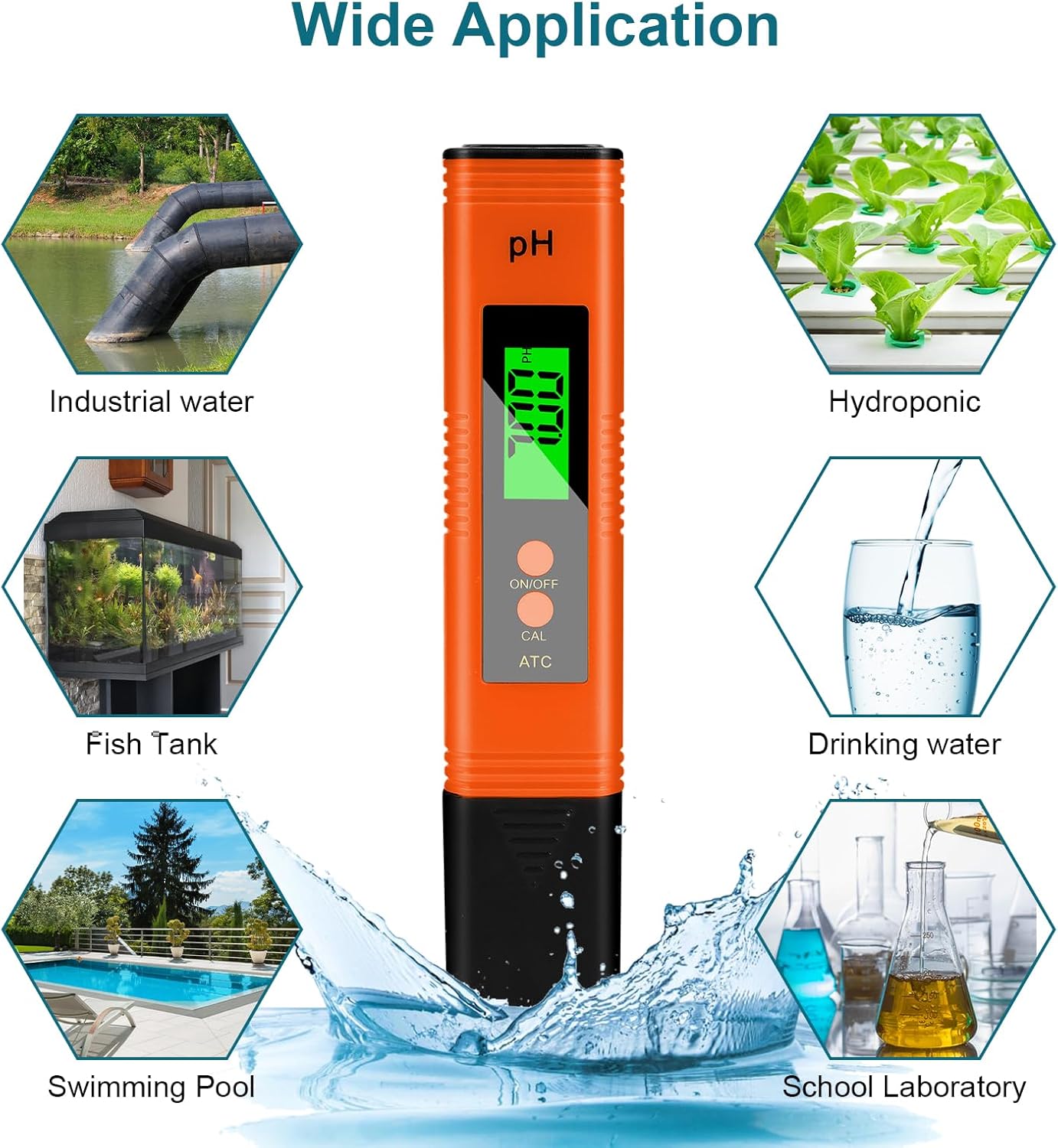 Pool Water Analysis-4 in 1 Digital PH Meter, PH Meter Tester, pH Meter ...