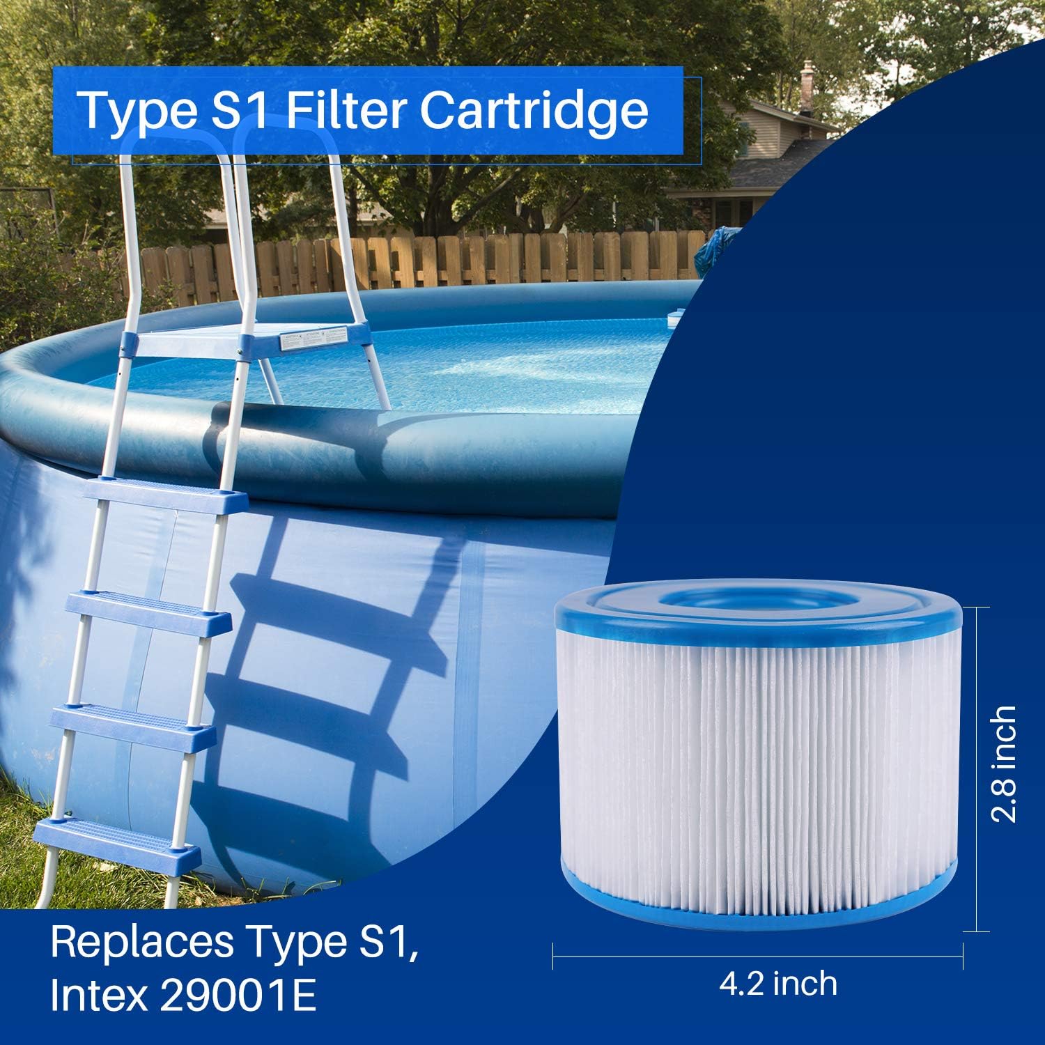 Type S1 (6 Pack), Replacement Spa Filter for PureSpa Easy Set Pool ...