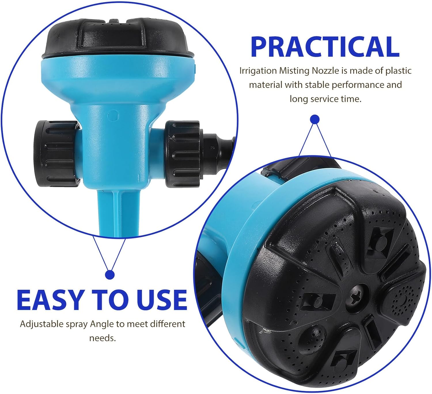 360° adjustable watering nozzle, lightweight plastic ground cap for ...