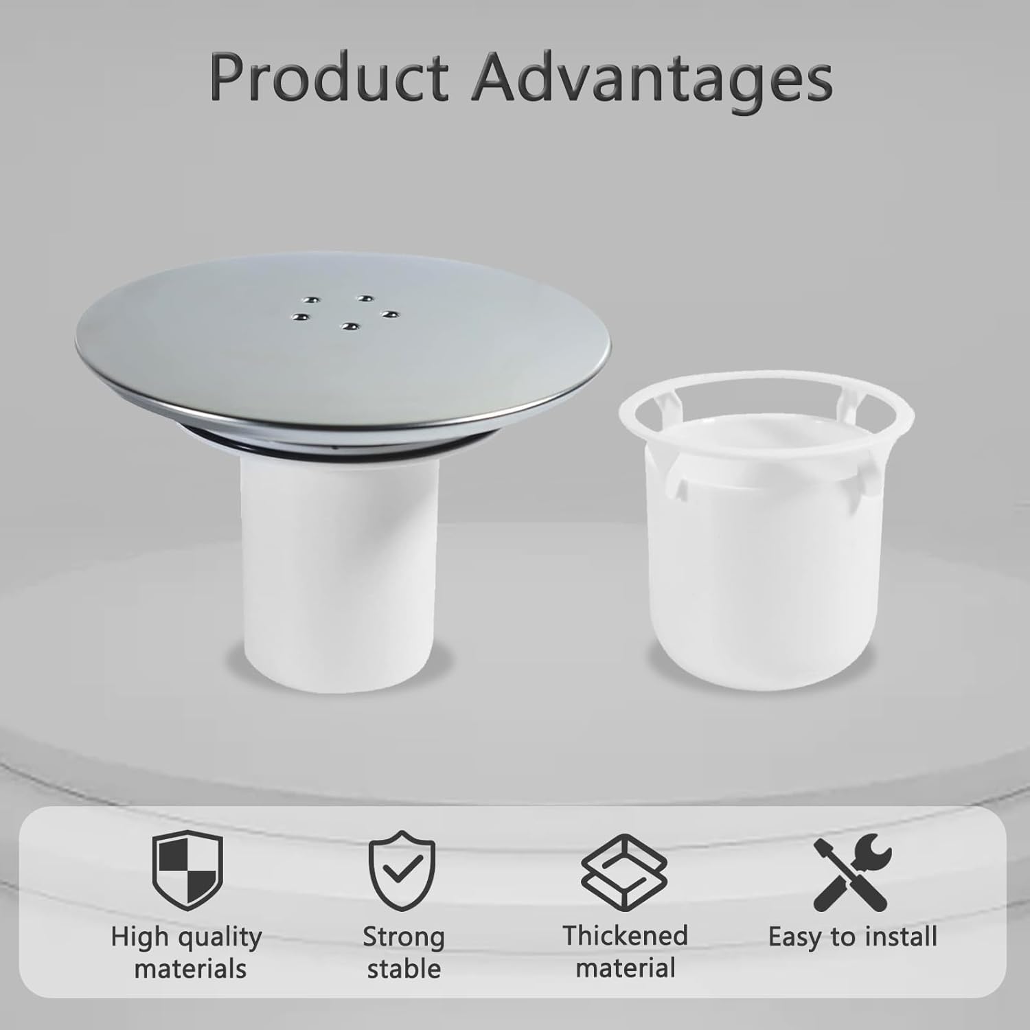 Shower Plug, 90 mm/115 mm Shower Drain Cover, Chrome Interchangeable ...