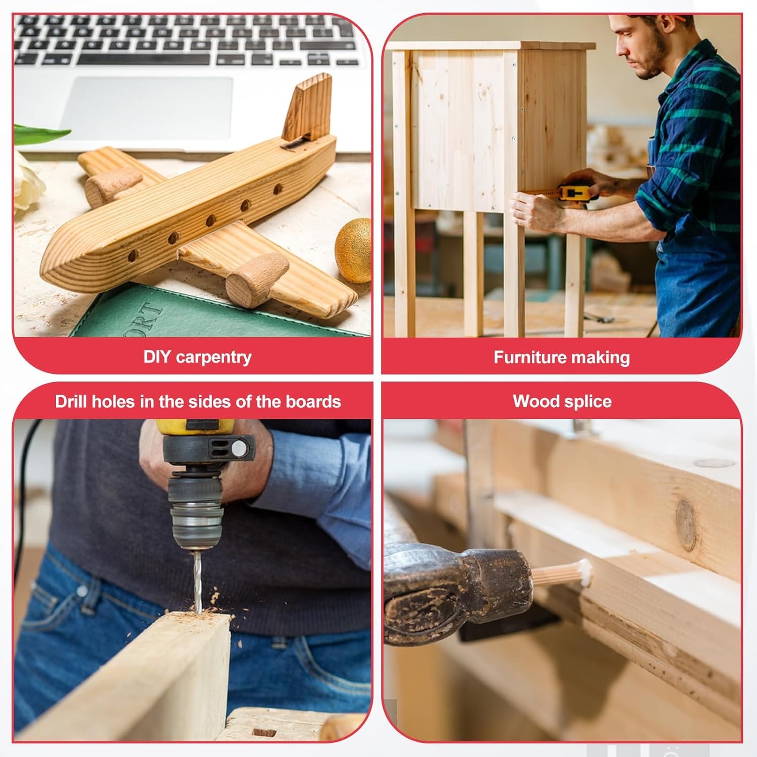 Vertical Drilling Jig, 2-10mm Hole Locator Woodworking, Self Centering ...