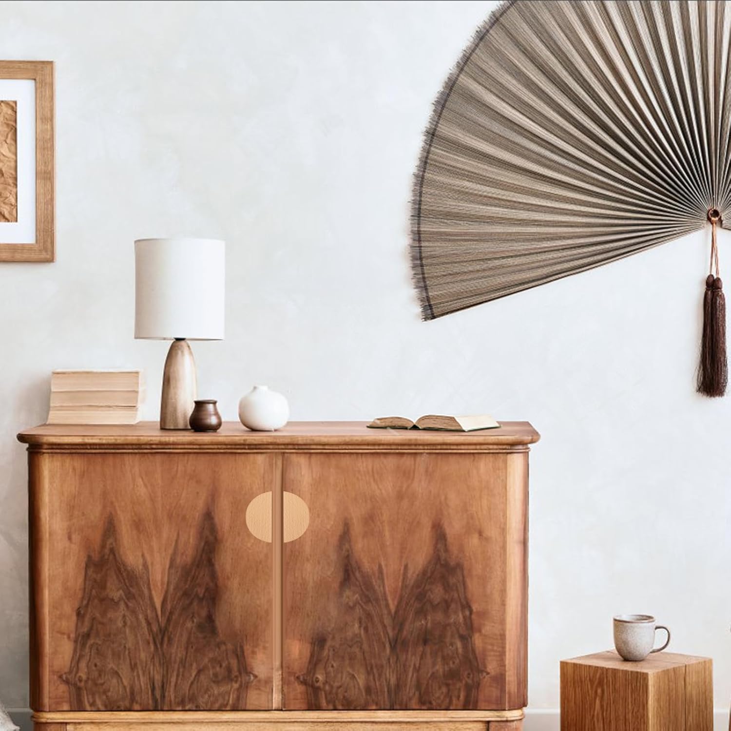 6 Pack Half Moon Drawer Pulls Beech Wood Drawer Handles for Drawer ...