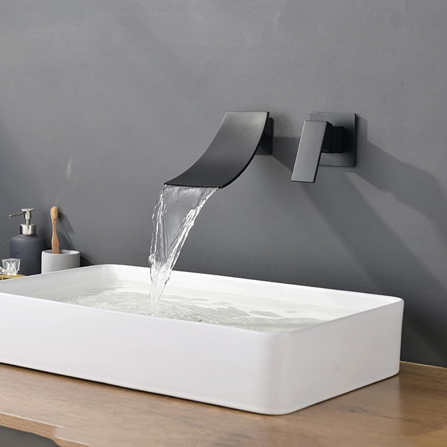 Robinet de salle de bain cascade , robinet de lavabo encastré pour ...