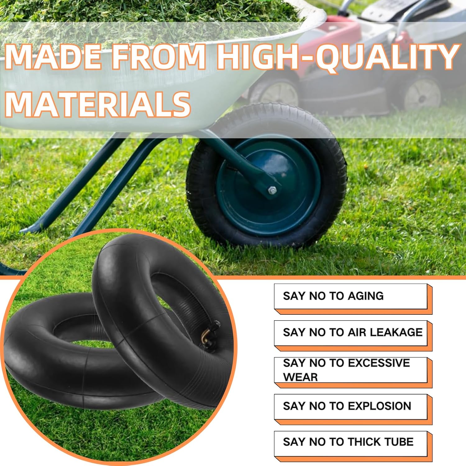 4.10/3.50-4 Inner Tubes, 2 Pcs, Heavy Duty, 4.10 3.50-4/410 350-4, with ...