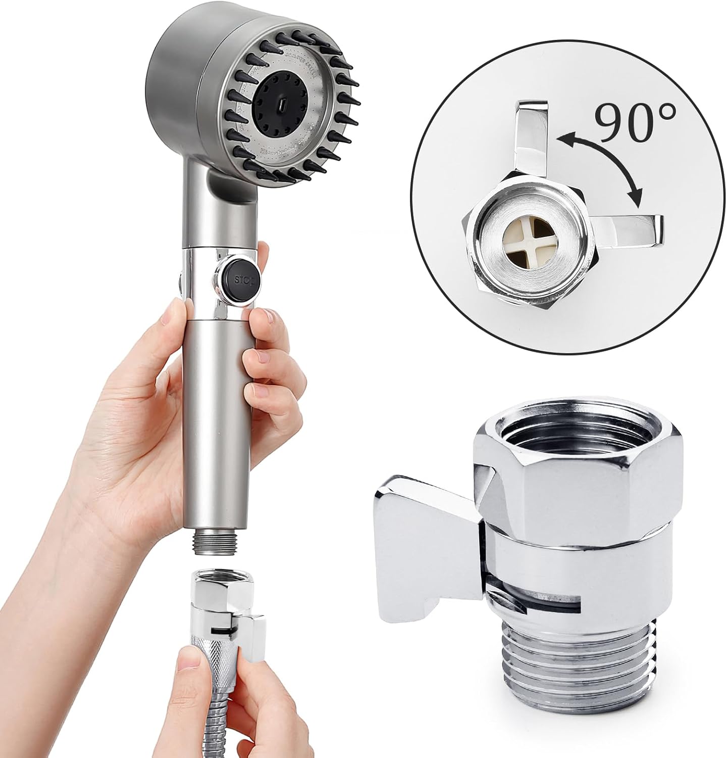 4-point internal and external thread straight switching valve connector ...