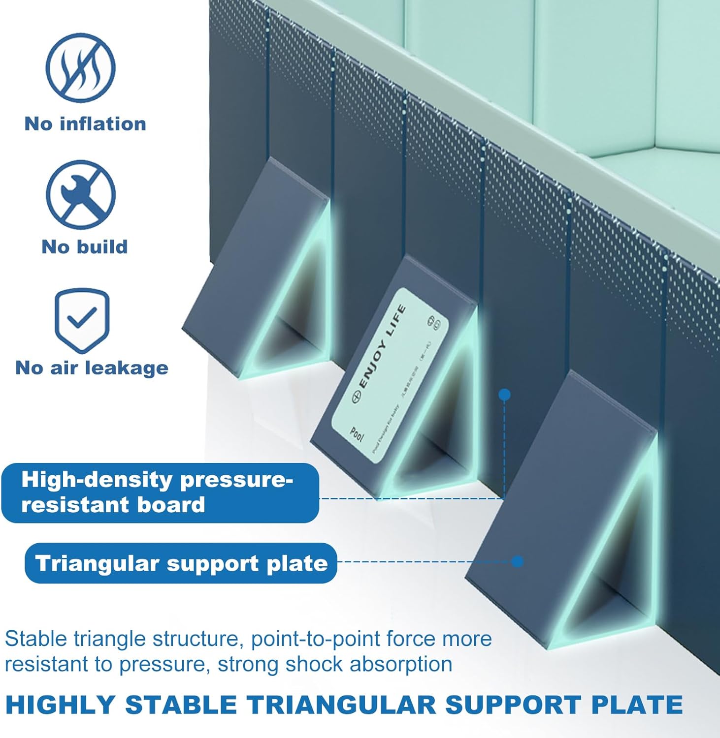 Children's Paddling Pool - Foldable Non-Inflatable Garden Family Pool ...