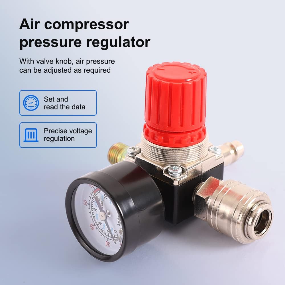 Regolatore di pressione del compressore d'aria Regolatore pneumatico da 1/4", valvola di ...