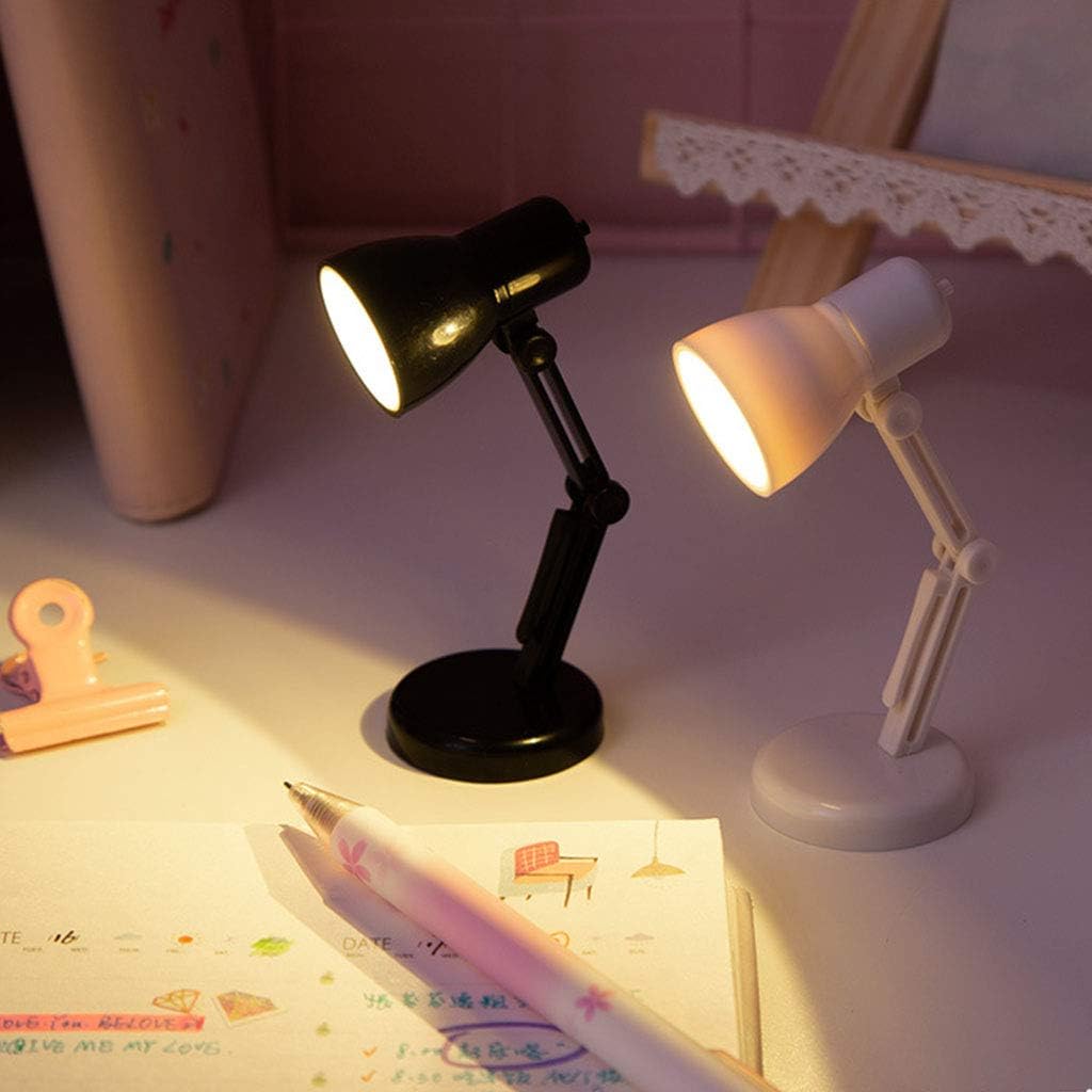 2pcs Mini LED Table Lamp Foldable Reading Multi-use Miniature Architect ...