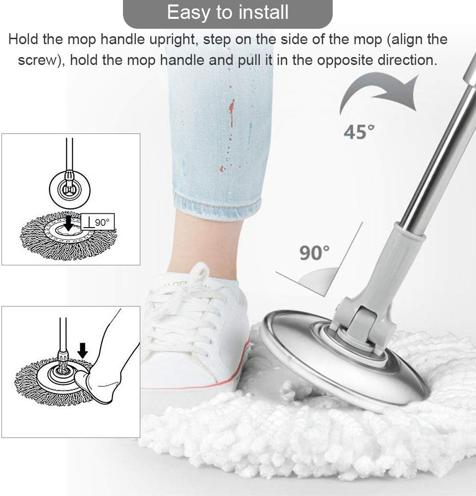 3Pcs Têtes Microfibre Balai, Mop Heads, pour Balais Serpillère Rotatif ...